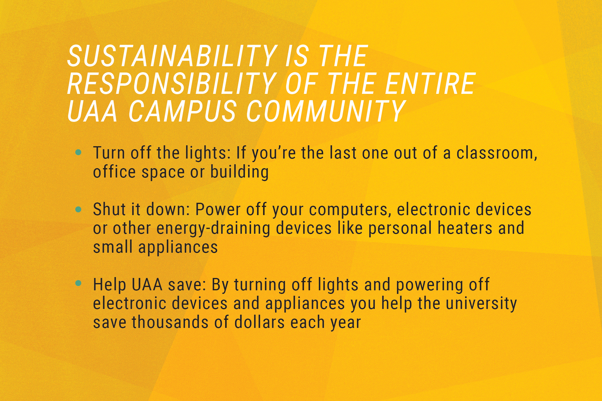 Sustainability at UAA, now and into the future | News | University of ...