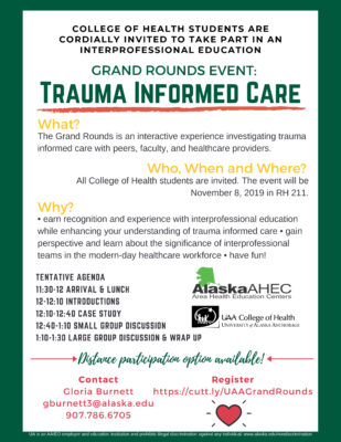 Nov. 8, 2019: COH Interprofessional Education Grand Rounds on Trauma ...